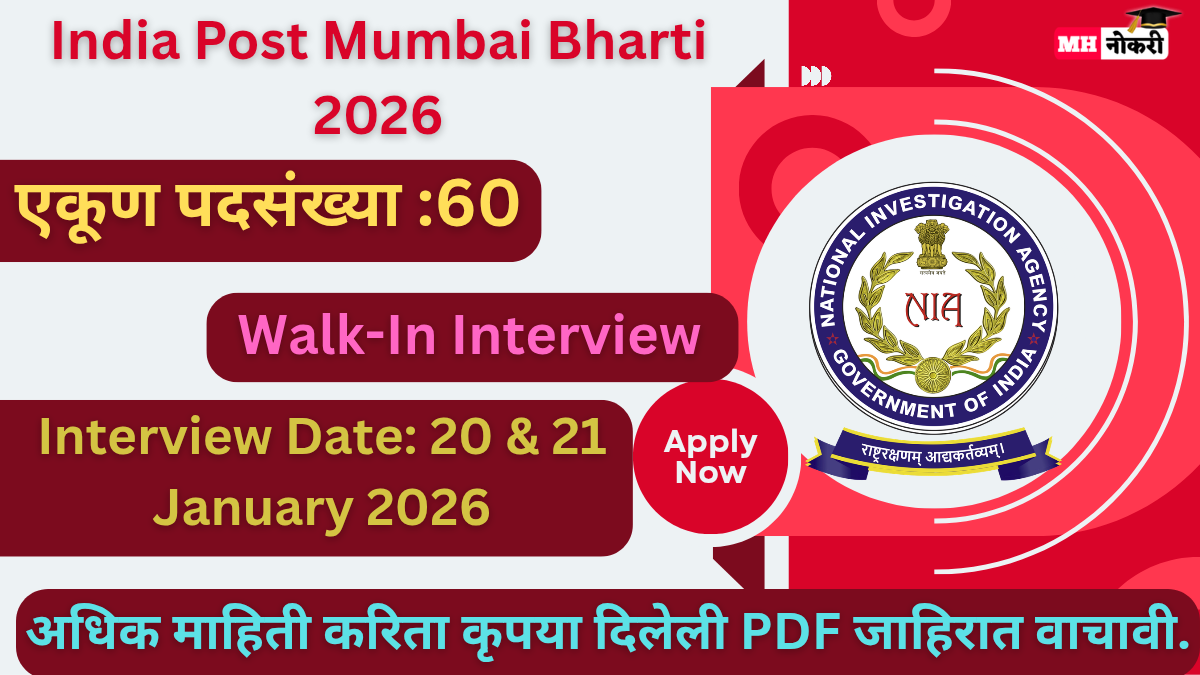 India Post Mumbai Bharti 2026: 60 Government Jobs | High Salary ...