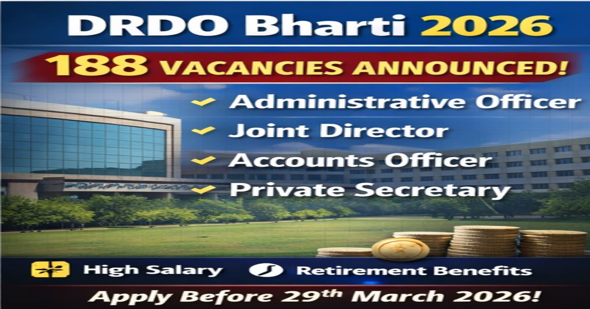 DRDO Accounts Officer Recruitment 2026 : 188 Administrative & Accounts ...